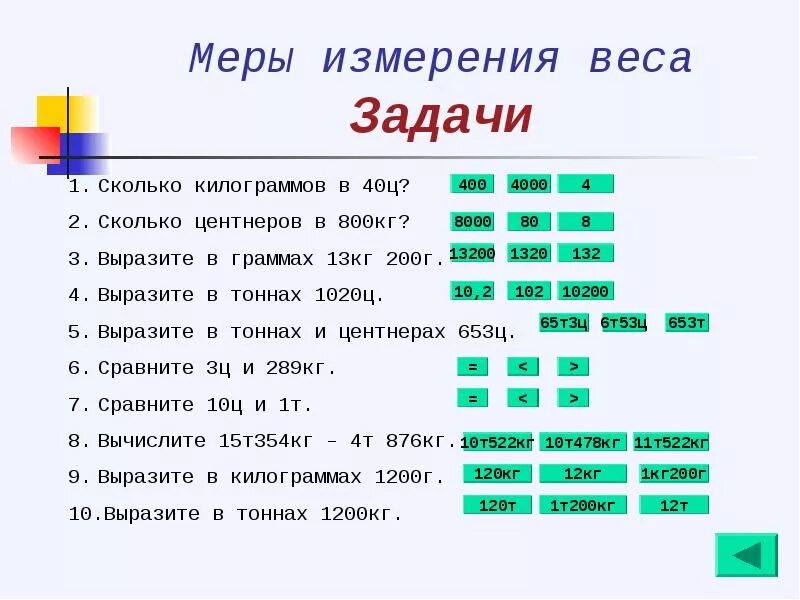 Задачи измерения