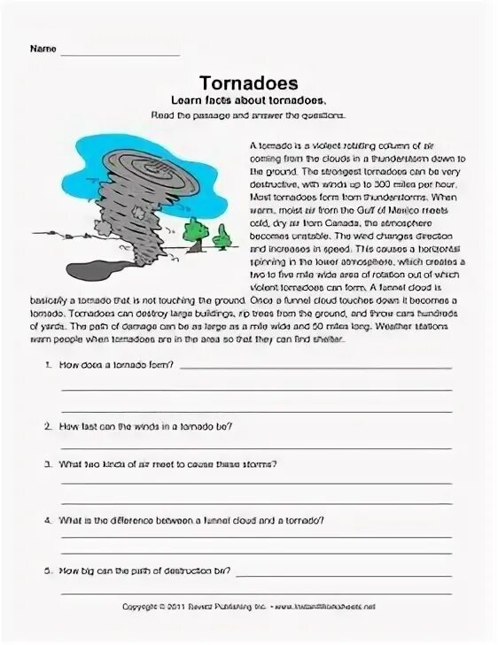 Natural disasters worksheets