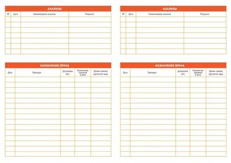 Таблица приема лекарств образец по дням excel