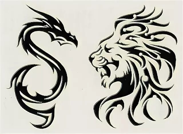 Татуировки лев дракон - символ мощи и силы - tatpix.ru