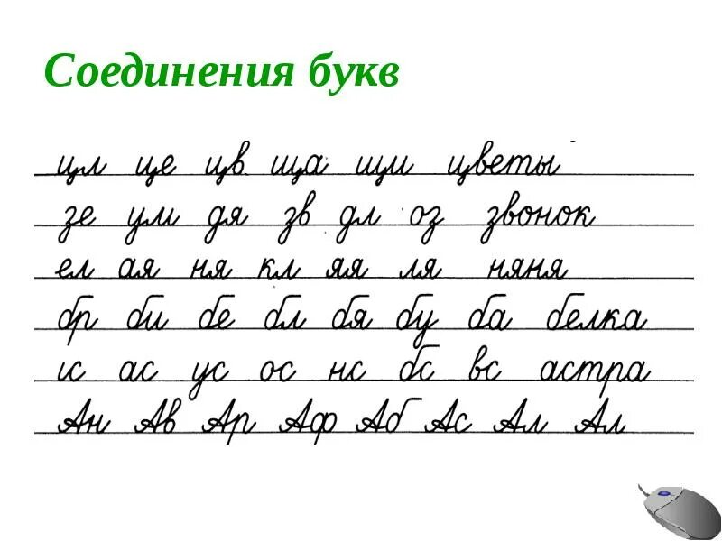 Соединение букв при письме образец 1 – Telegraph