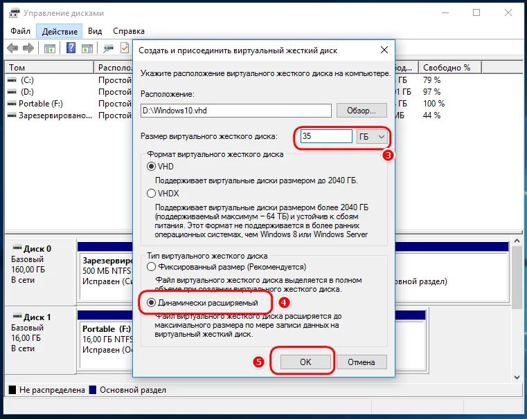 Создание жесткого диска Windows 10 Telegraph