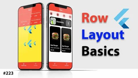 Flutter Tutorial - Row Layout Basics 2/3 - Row, Column, Stack - EroFound